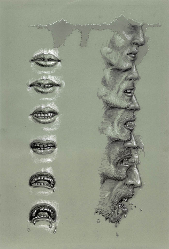 Mouth and Face Metamorphosis (original drawing) » The River's Edge
