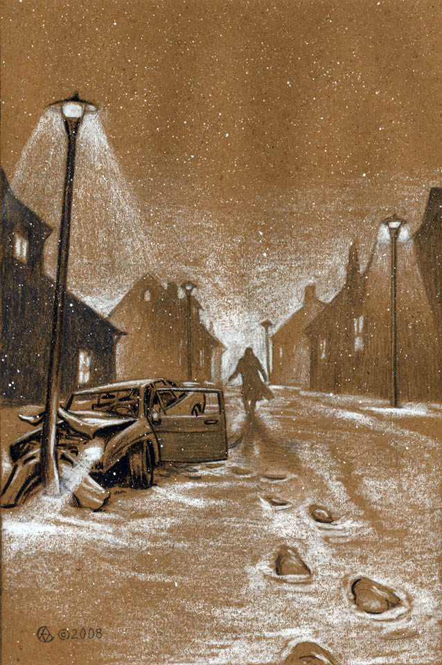 Study for "Deepening Snow" (original drawing) » The River's Edge