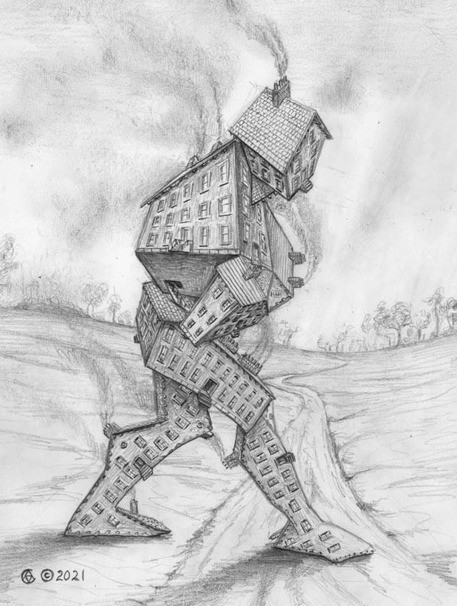 Sketch for "The Tenements" (original drawing) » The River's Edge